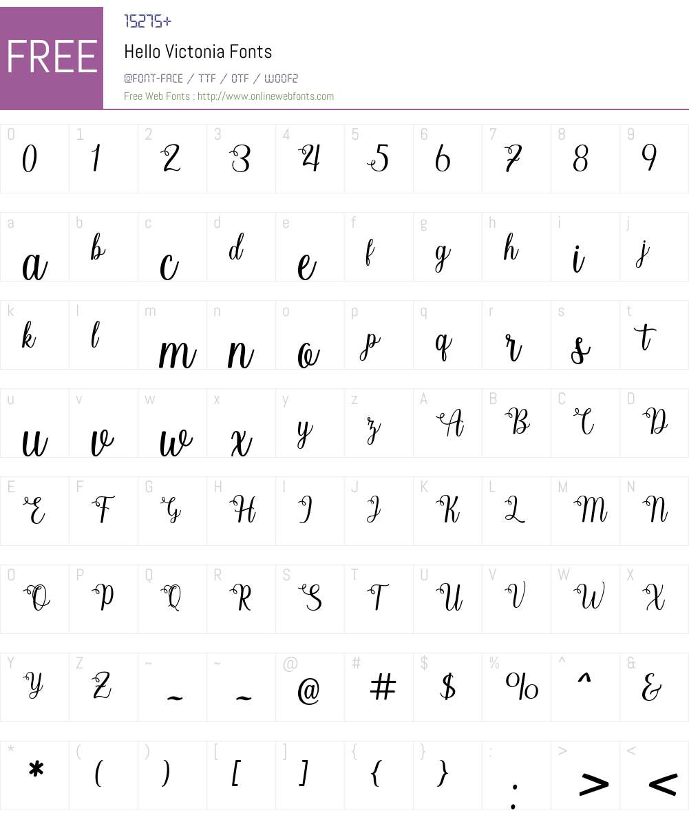 Hello Victonia 1.000 Fonts Free Download - OnlineWebFonts.COM